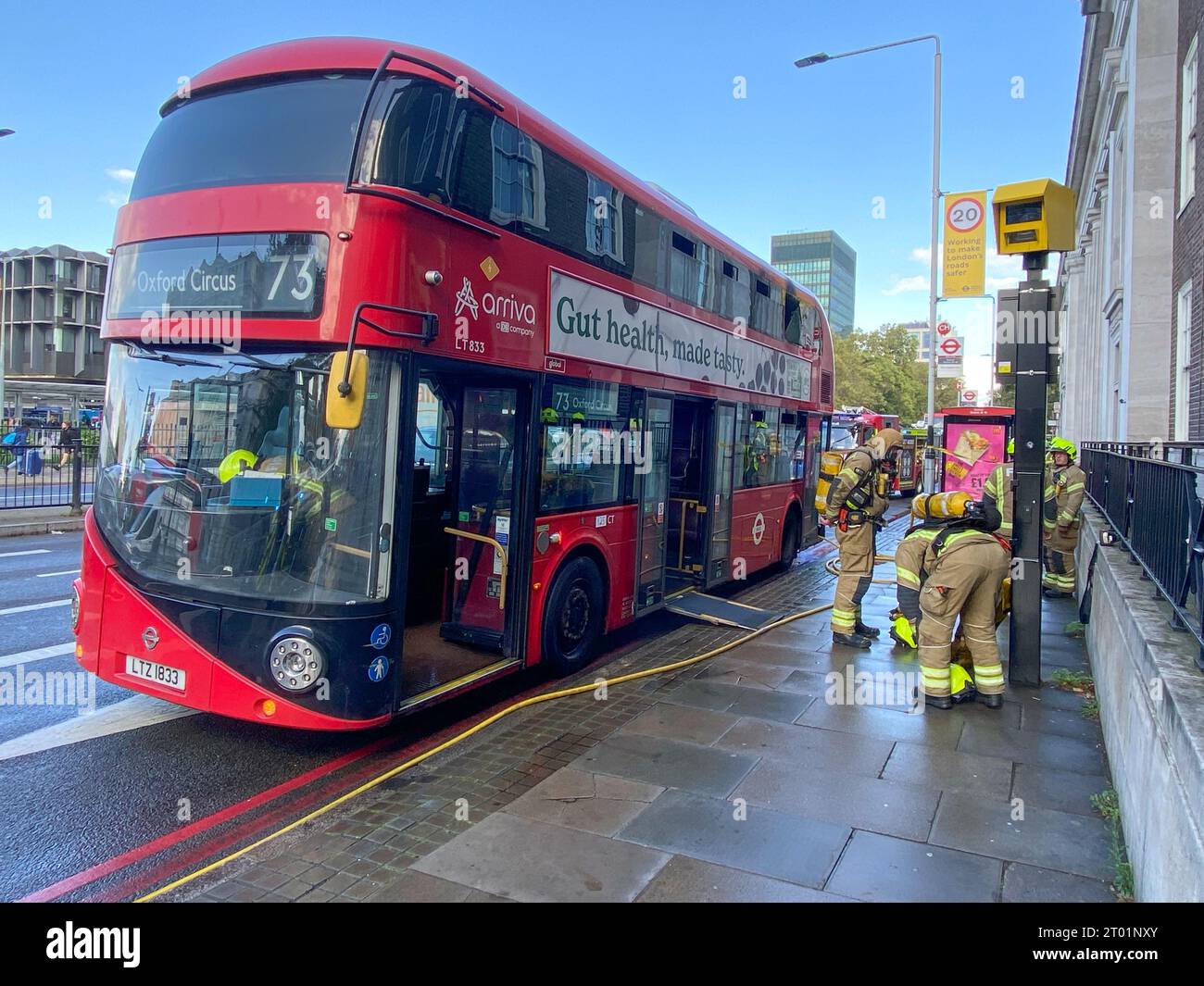 Bus fire fireman damage hi-res stock photography and images - Alamy