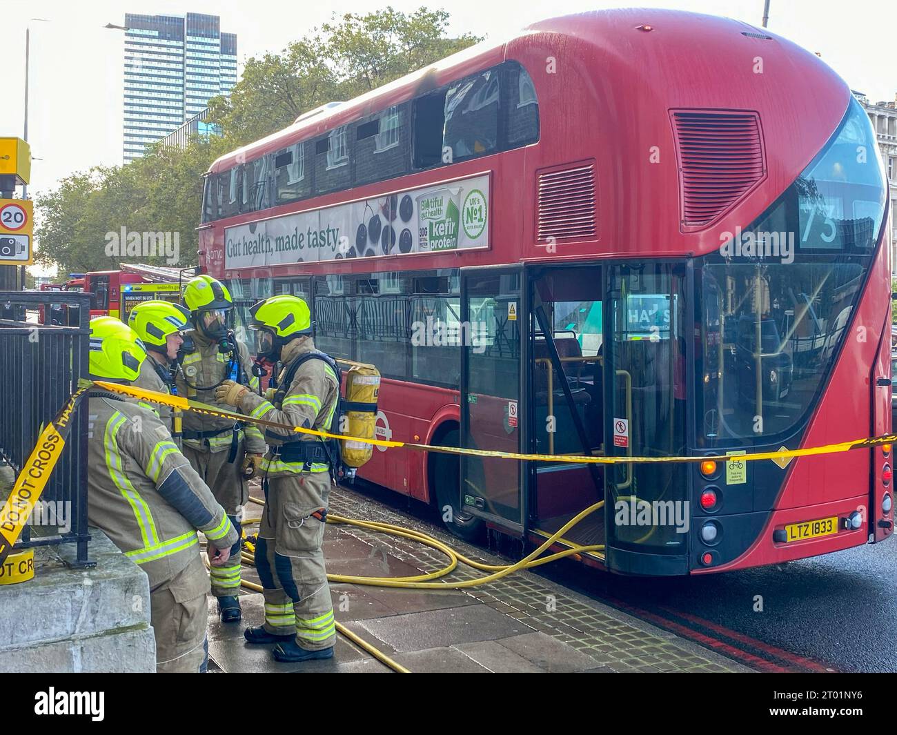Bus fire fireman damage hi-res stock photography and images - Alamy