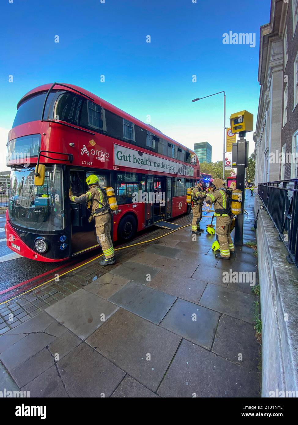 London, UK. 03rd Oct, 2023. The upper deck of an Arriva Routemaster bus ...