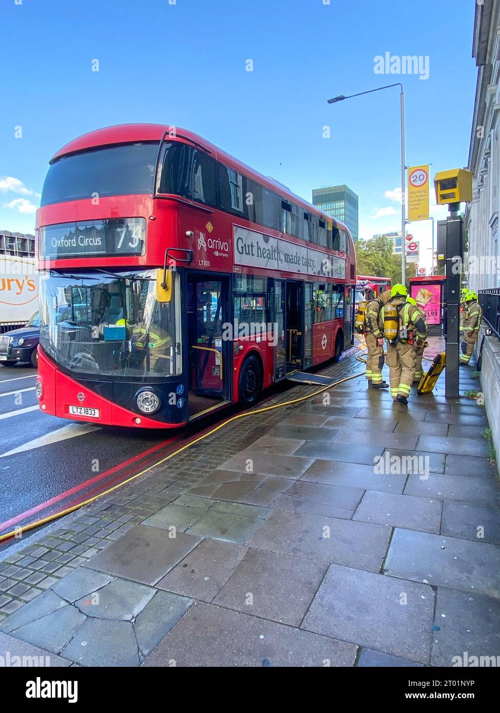 London, UK. 03rd Oct, 2023. The upper deck of an Arriva Routemaster bus ...