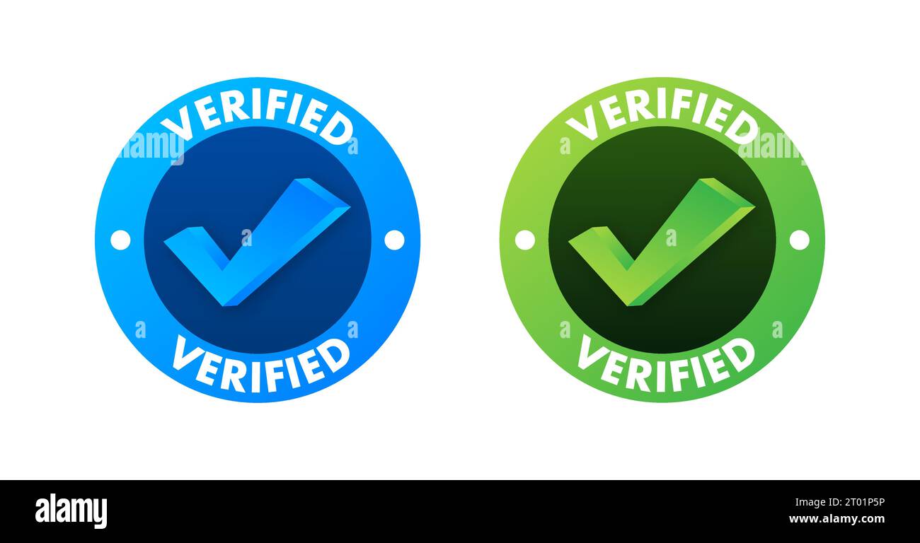 Verified badge profile. Verified square grunge. Checkmark icon. Vector ...