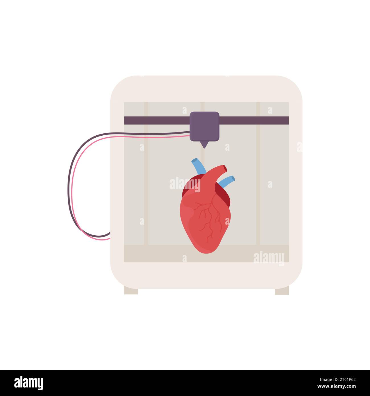 3d printer printing a heart Stock Vector Images - Alamy
