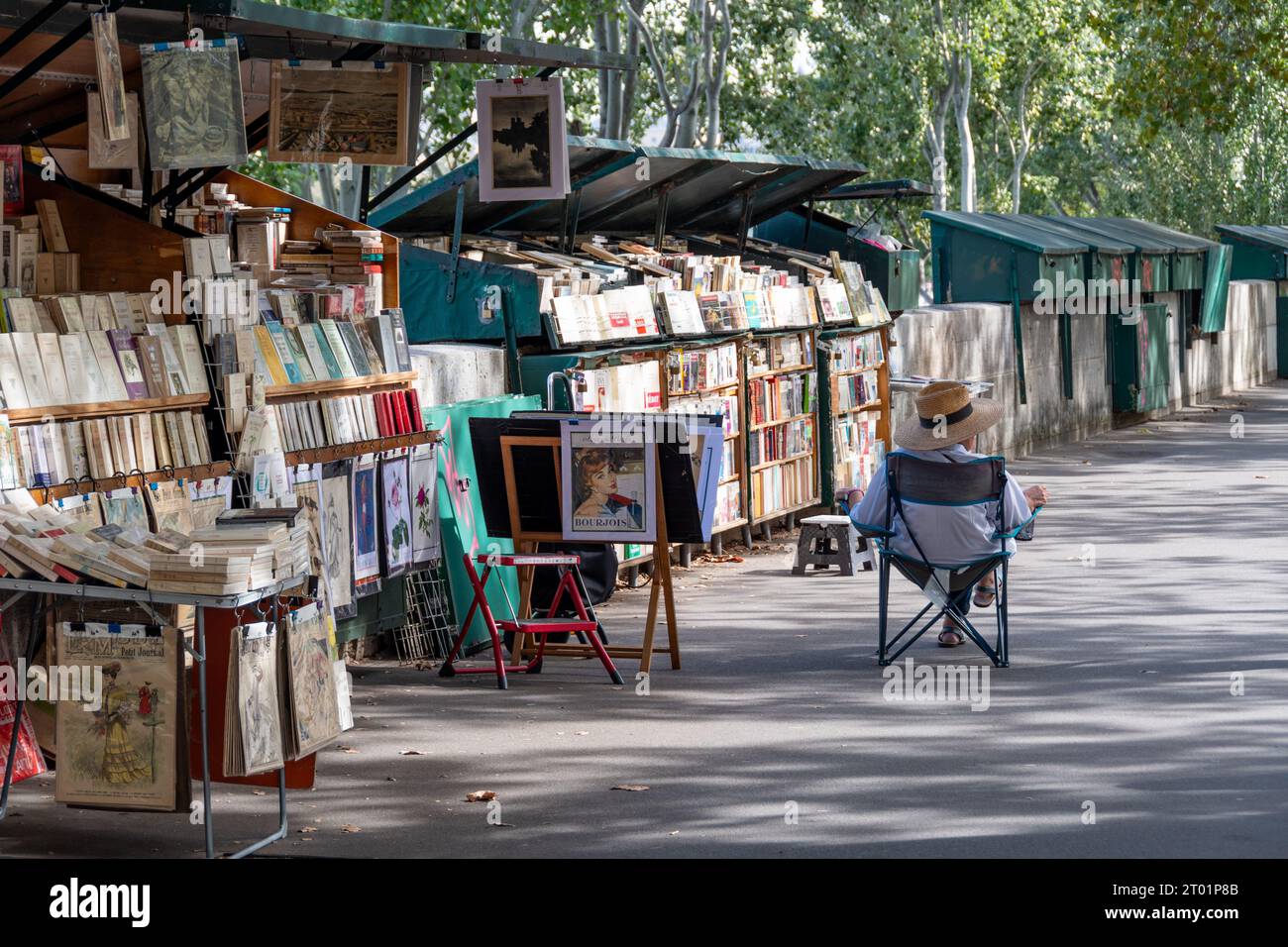Parisian Bouquiniste display. Bouquinistes are booksellers of used and ...
