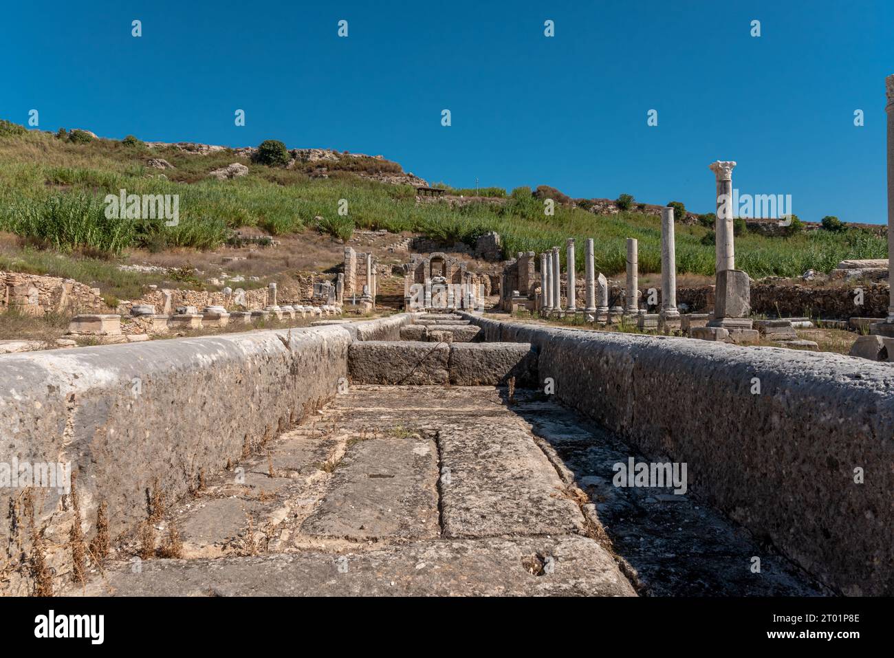 Ancient city of Perge in Antalya, Turkey. Historical ruins in the ...
