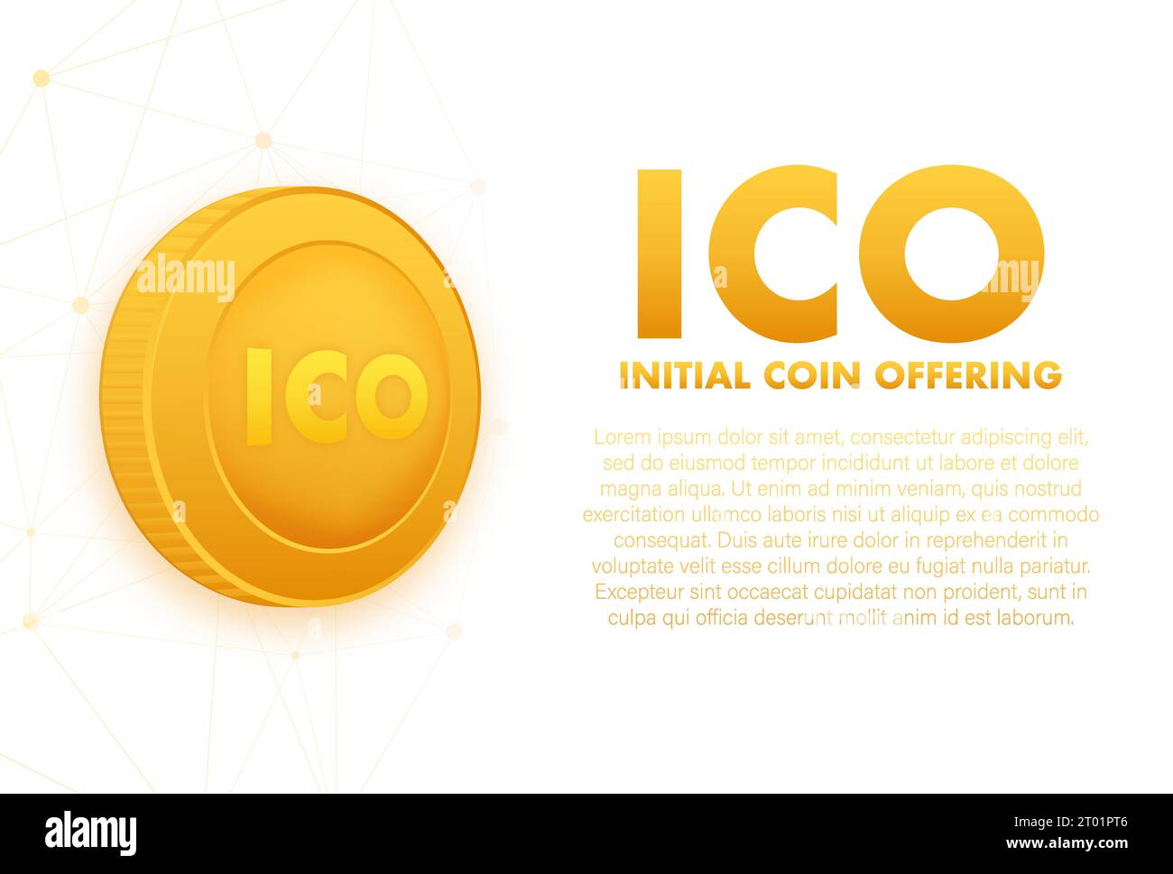 ICO, initial coin offering. ICO Token production process. Vector stock illustration Stock Vector ...