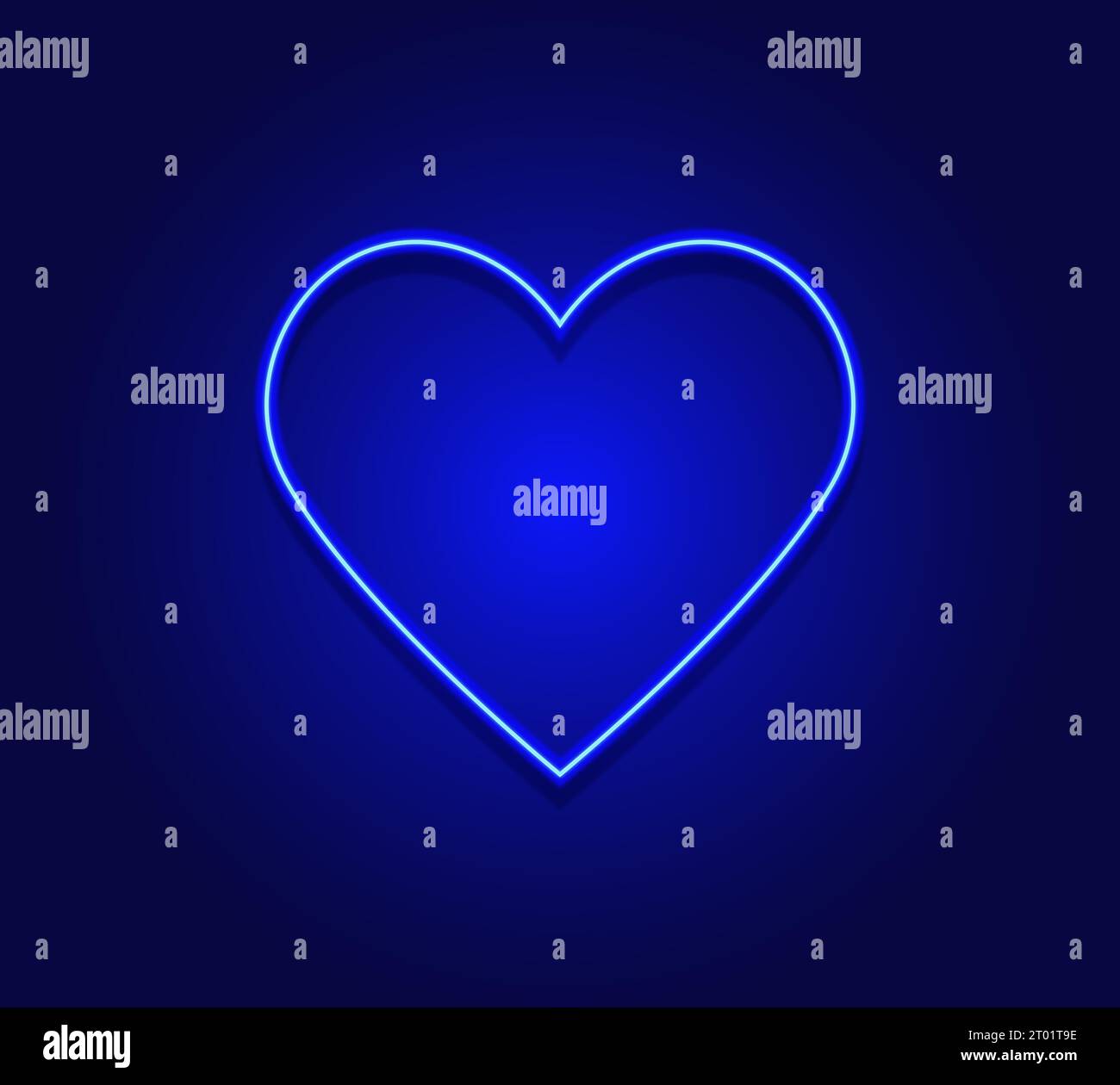 blue neon hearts background, hearts card symbol Stock Vector Image ...