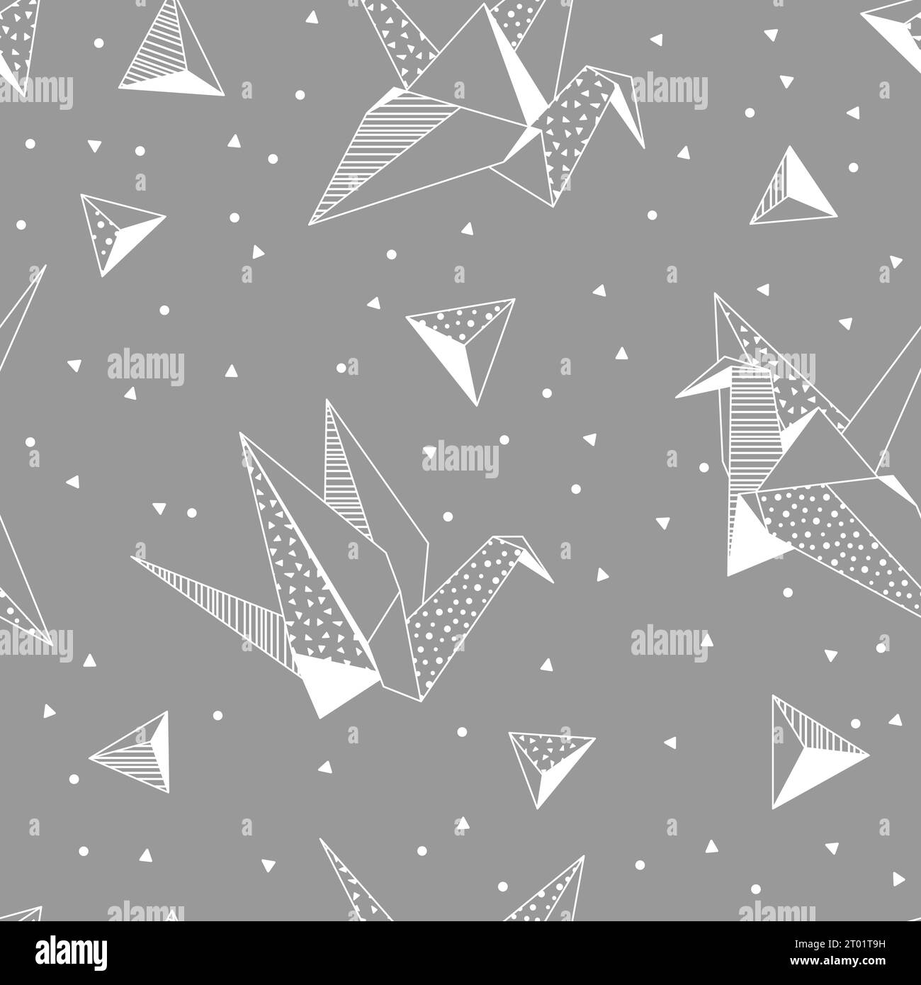 Pattern with origami cranes. Paper symbolic decorative objects Stock ...