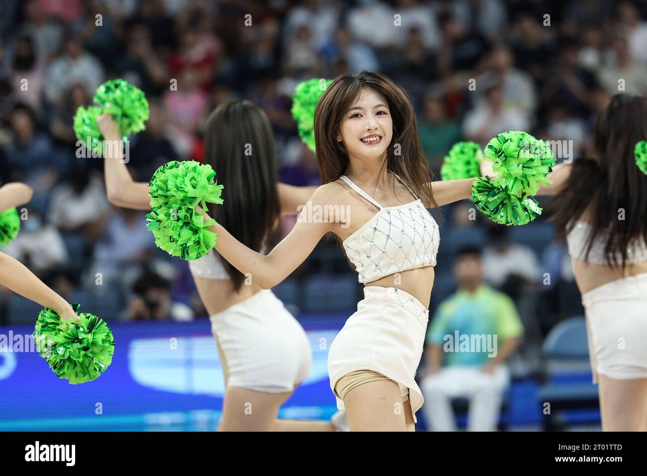 Hangzhou, China's Zhejiang Province. 3rd Oct, 2023. Cheerleaders ...