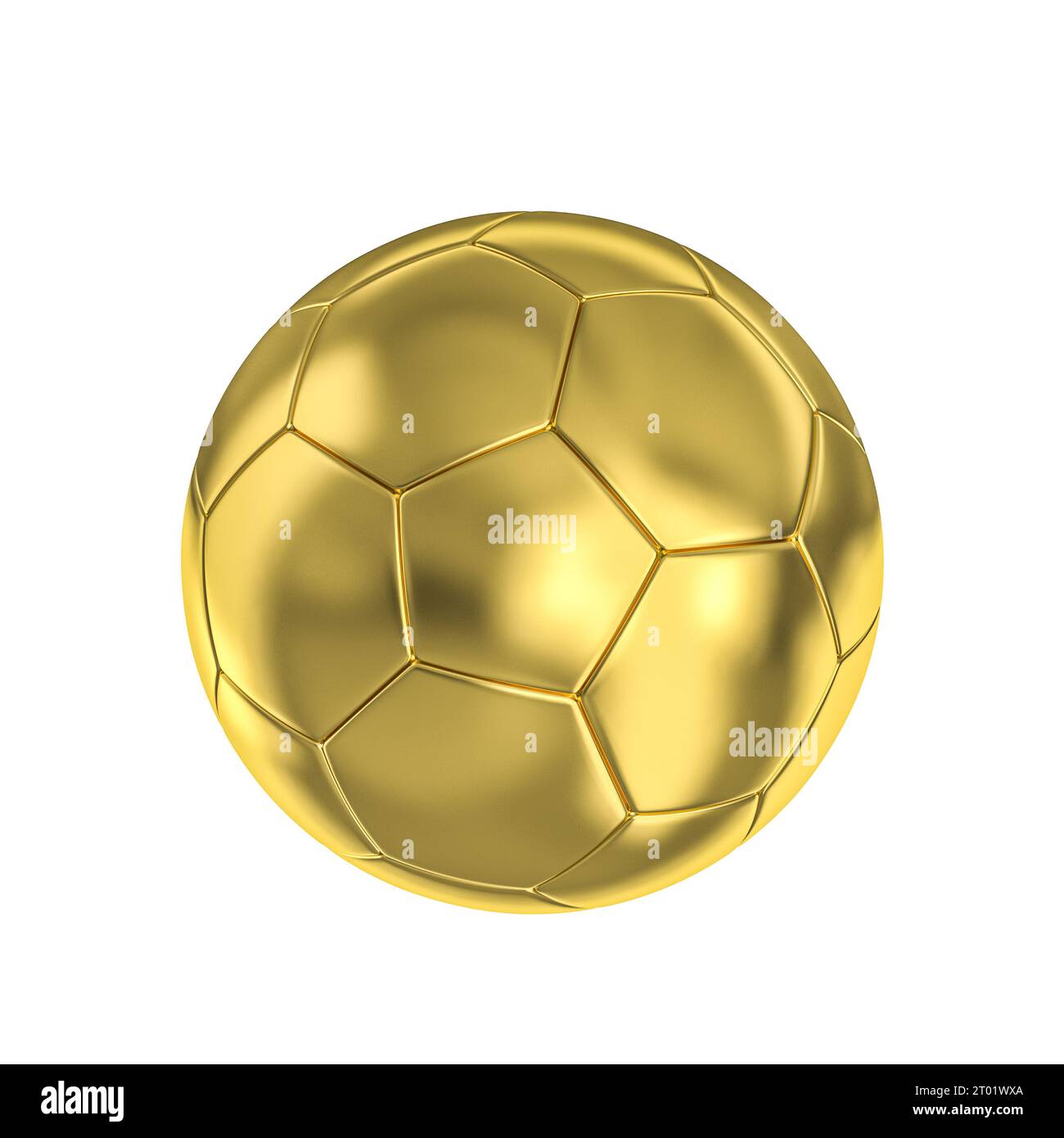 gold football ball isolated on white. 3d render Stock Photo - Alamy