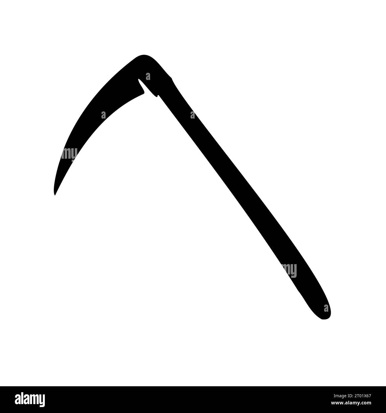 Vector hand drawn Scythe silhouette isolated on white background Stock ...
