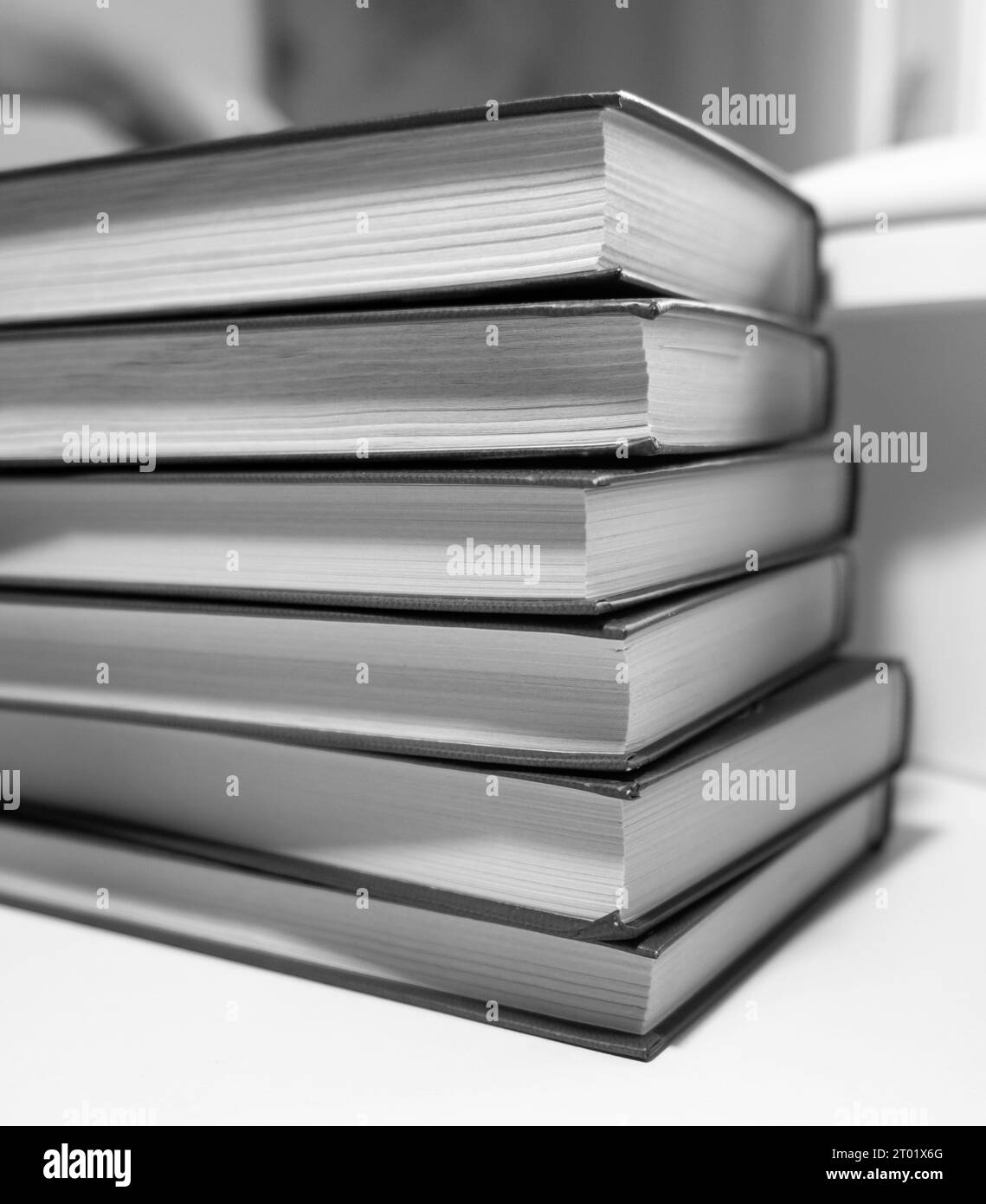 Book education library stack Black and White Stock Photos & Images - Alamy