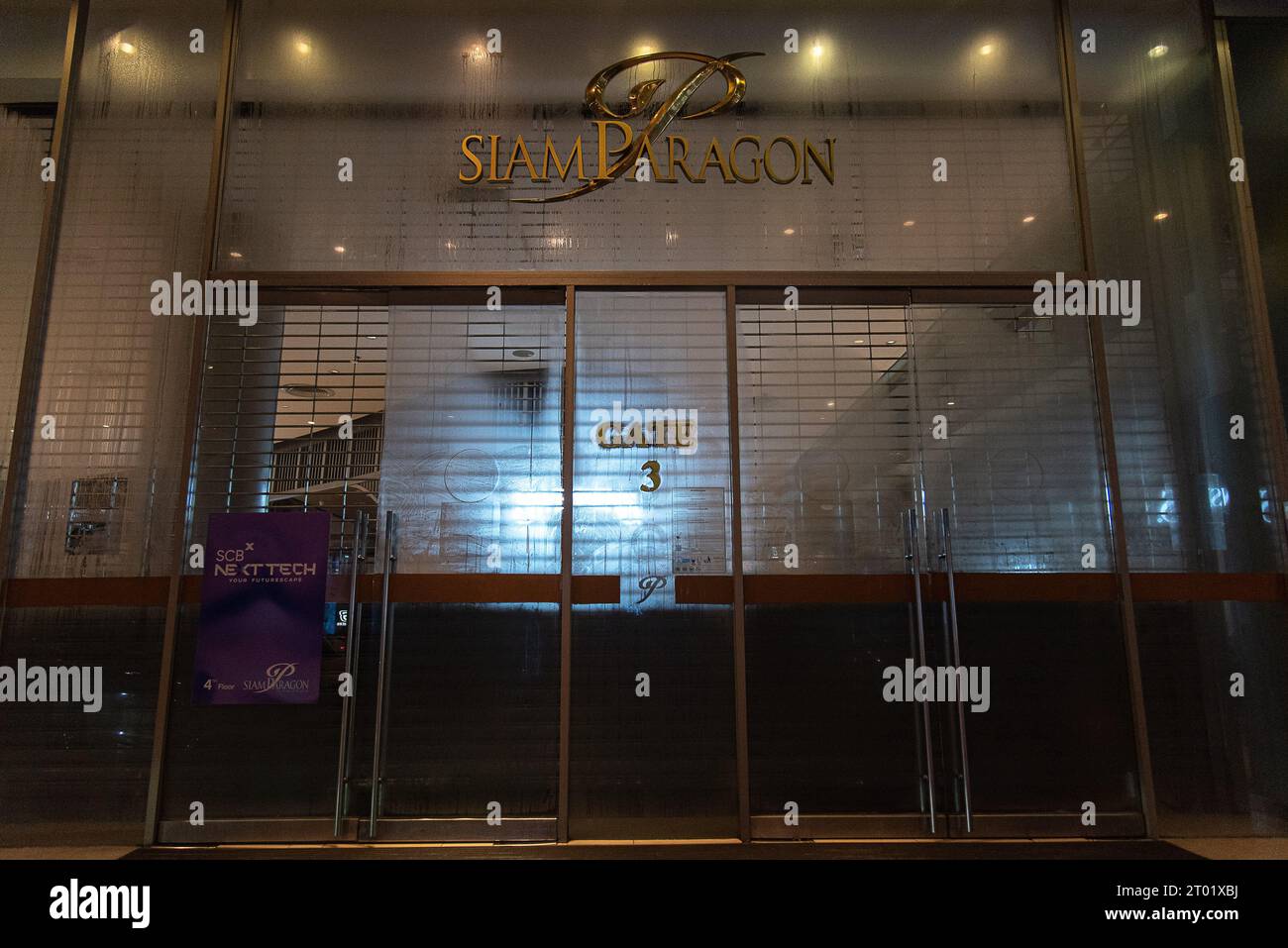 Bangkok, Thailand. 03rd Oct, 2023. A Siam paragon gate seen closing ...