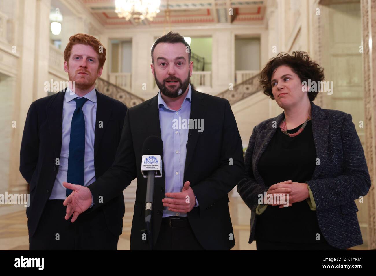 SDLP leader Colum Eastwood MP (centre) with party colleagues Claire ...