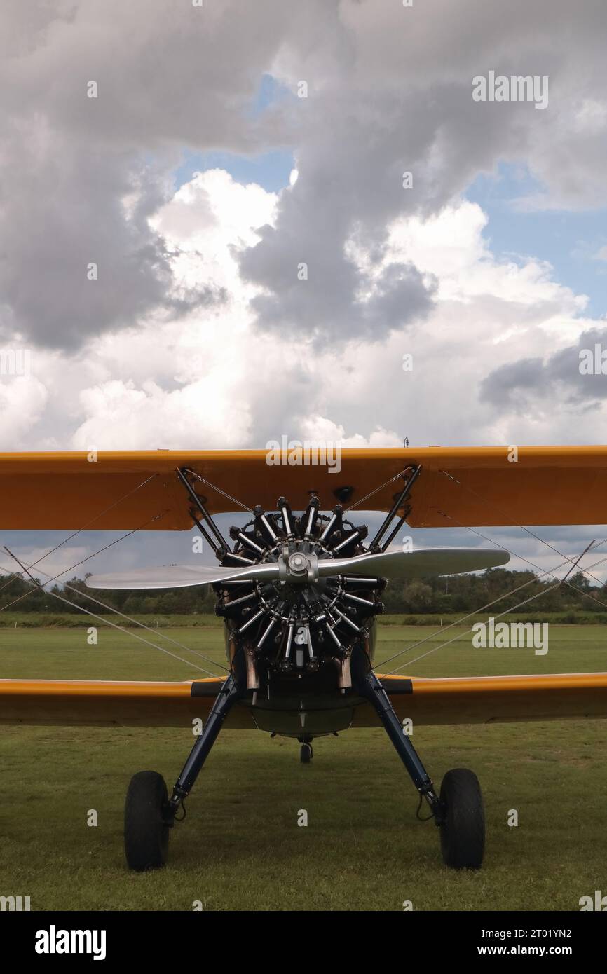 Biplane with radial engine Stock Photo - Alamy
