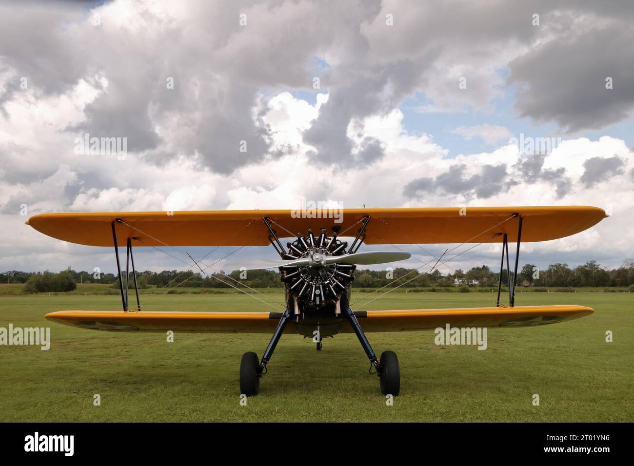 Biplane with radial engine Stock Photo - Alamy