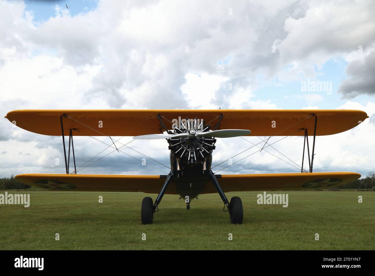 Biplane with radial engine Stock Photo - Alamy