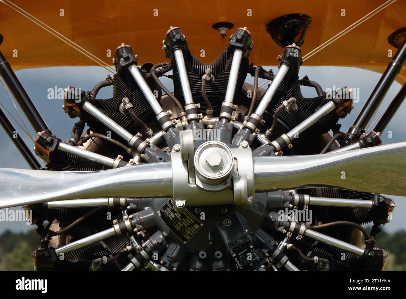 Biplane with radial engine Stock Photo - Alamy