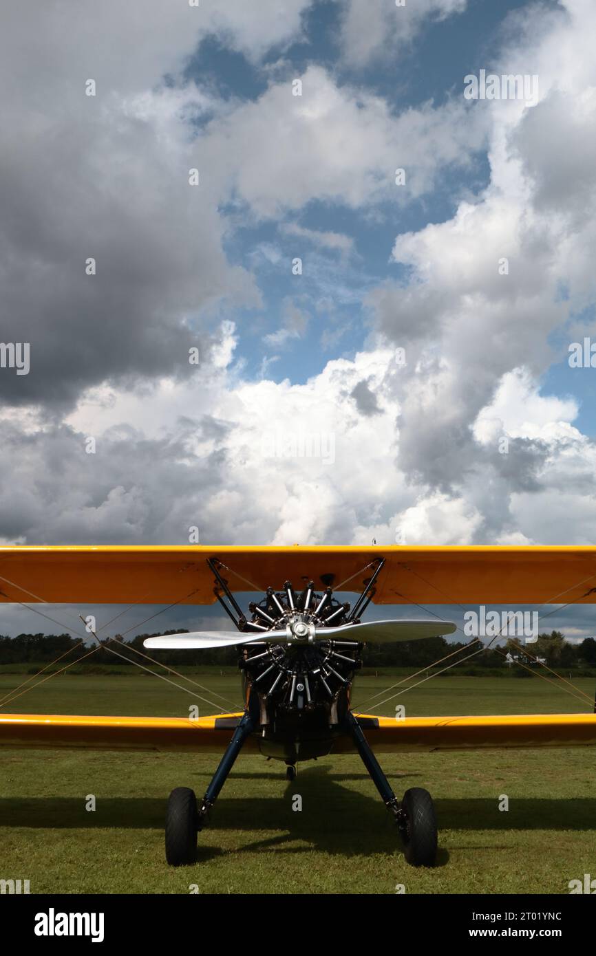 Biplane with radial engine Stock Photo - Alamy