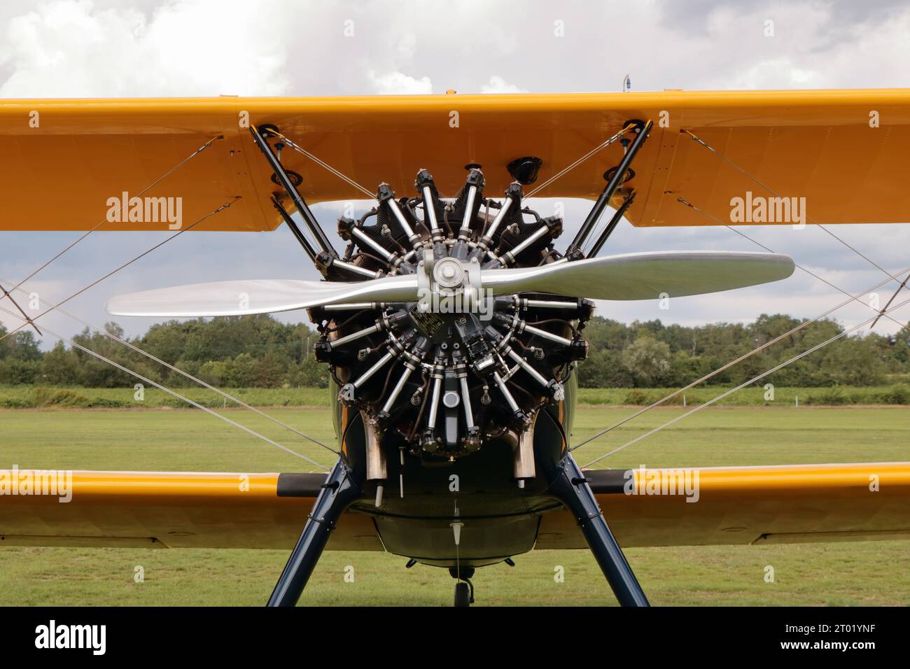 Biplane with radial engine Stock Photo - Alamy