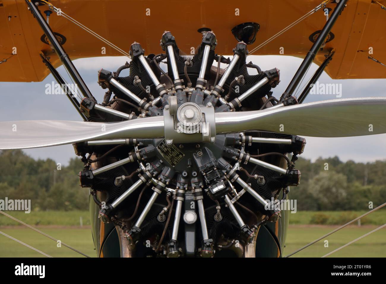 Biplane with radial engine Stock Photo - Alamy