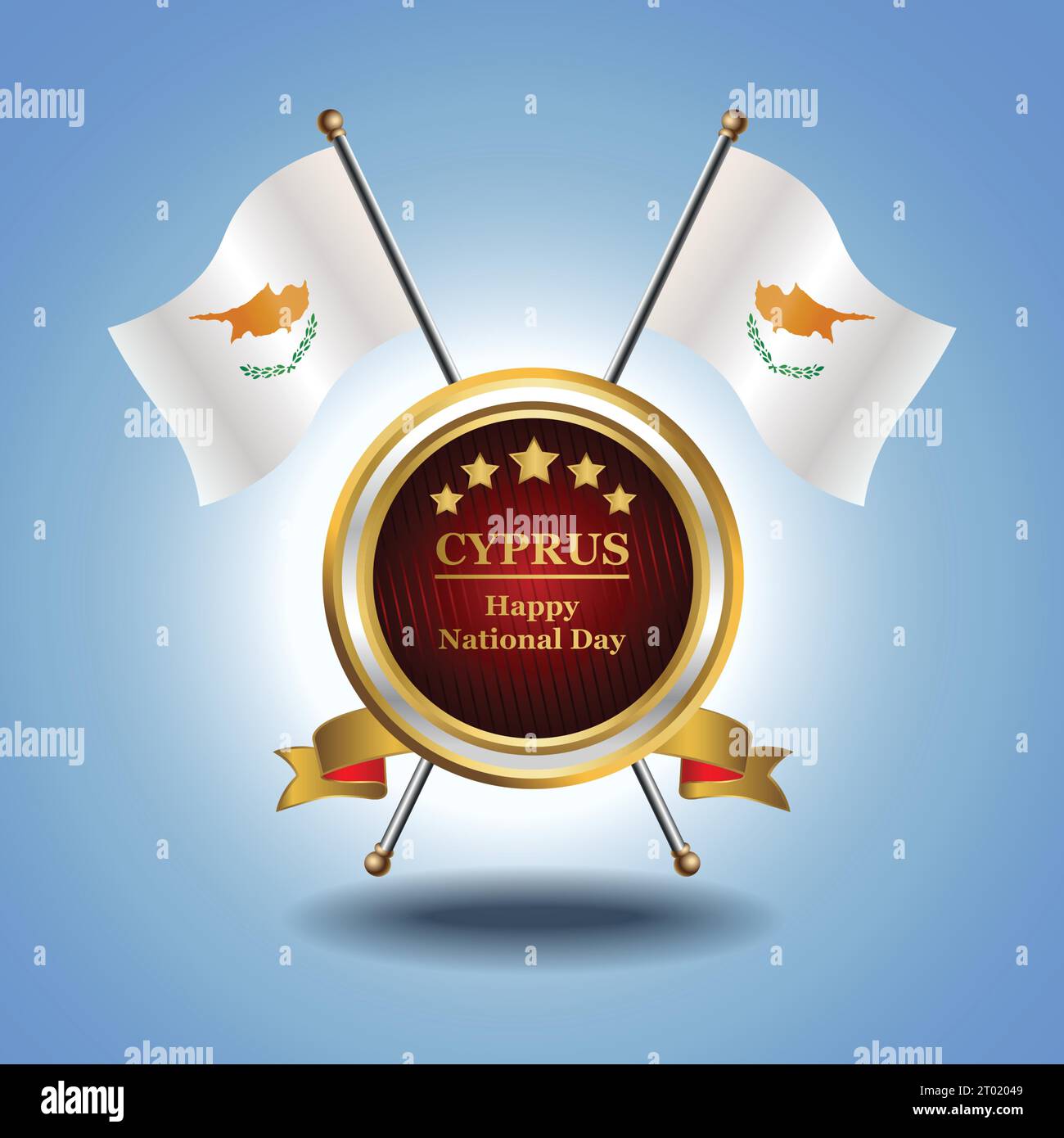 Small National flag of Cyprus on Circle With garadasi blue background ...