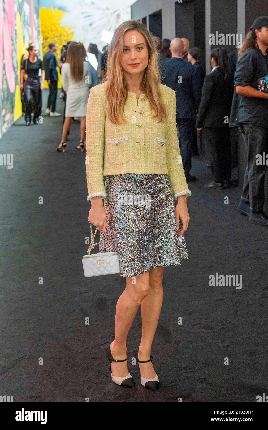 Brie Larson at the Chanel fashion show during the Spring Summer 2024 Collections in Paris ...