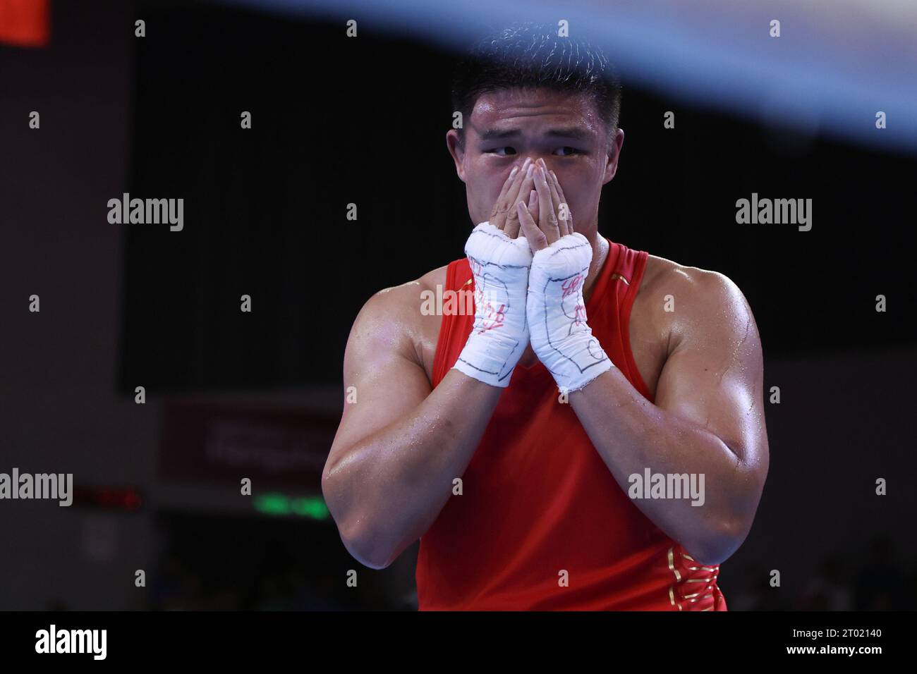 Hangzhou, China's Zhejiang Province. 3rd Oct, 2023. Han Xuezhen of ...