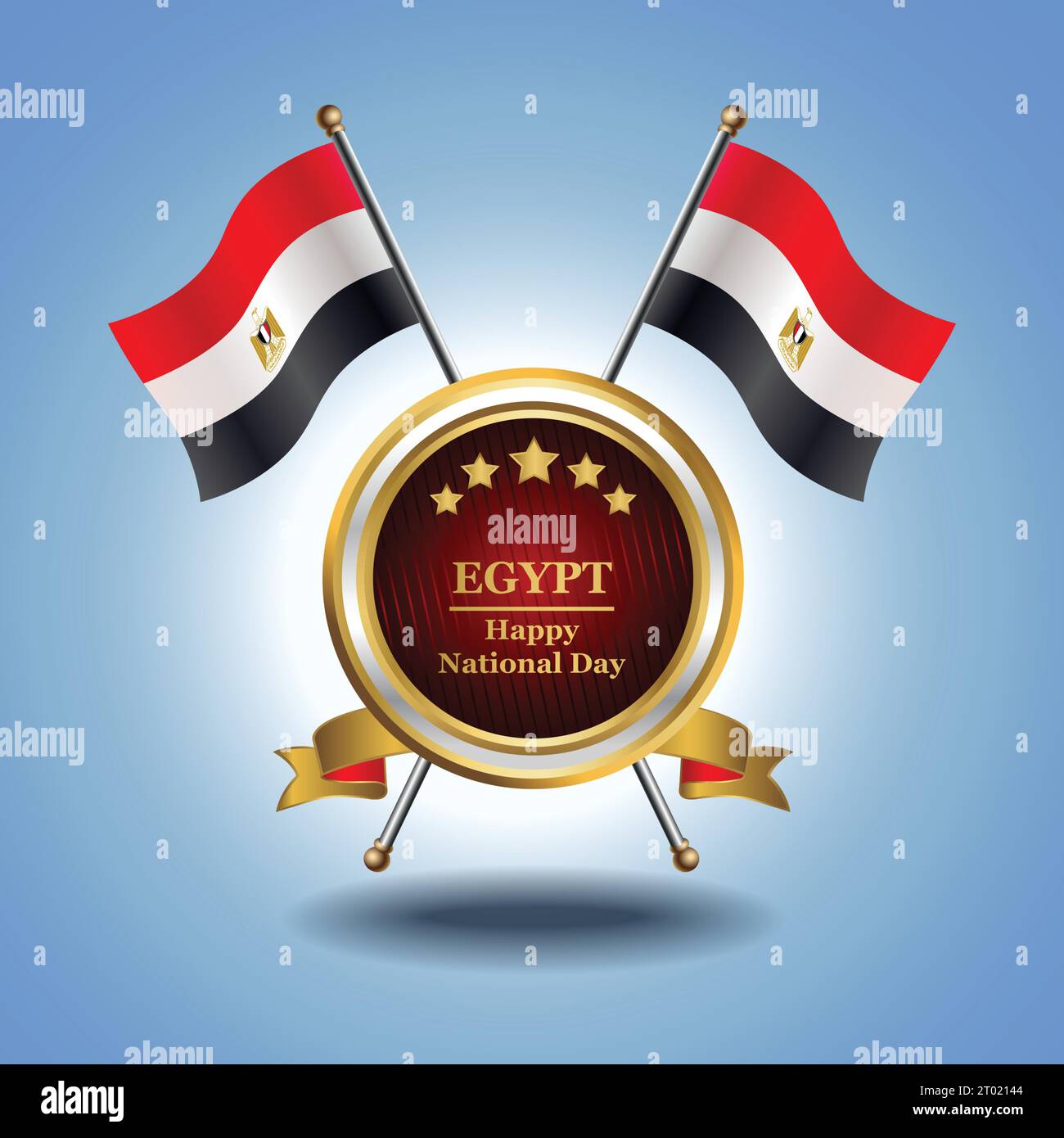 Small National flag of EGYPT on Circle With garadasi blue background ...
