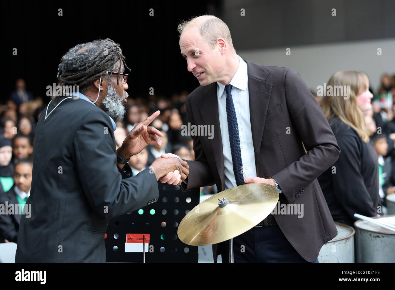 The Prince of Wales during a visit to Fitzalan High School in Cardiff ...