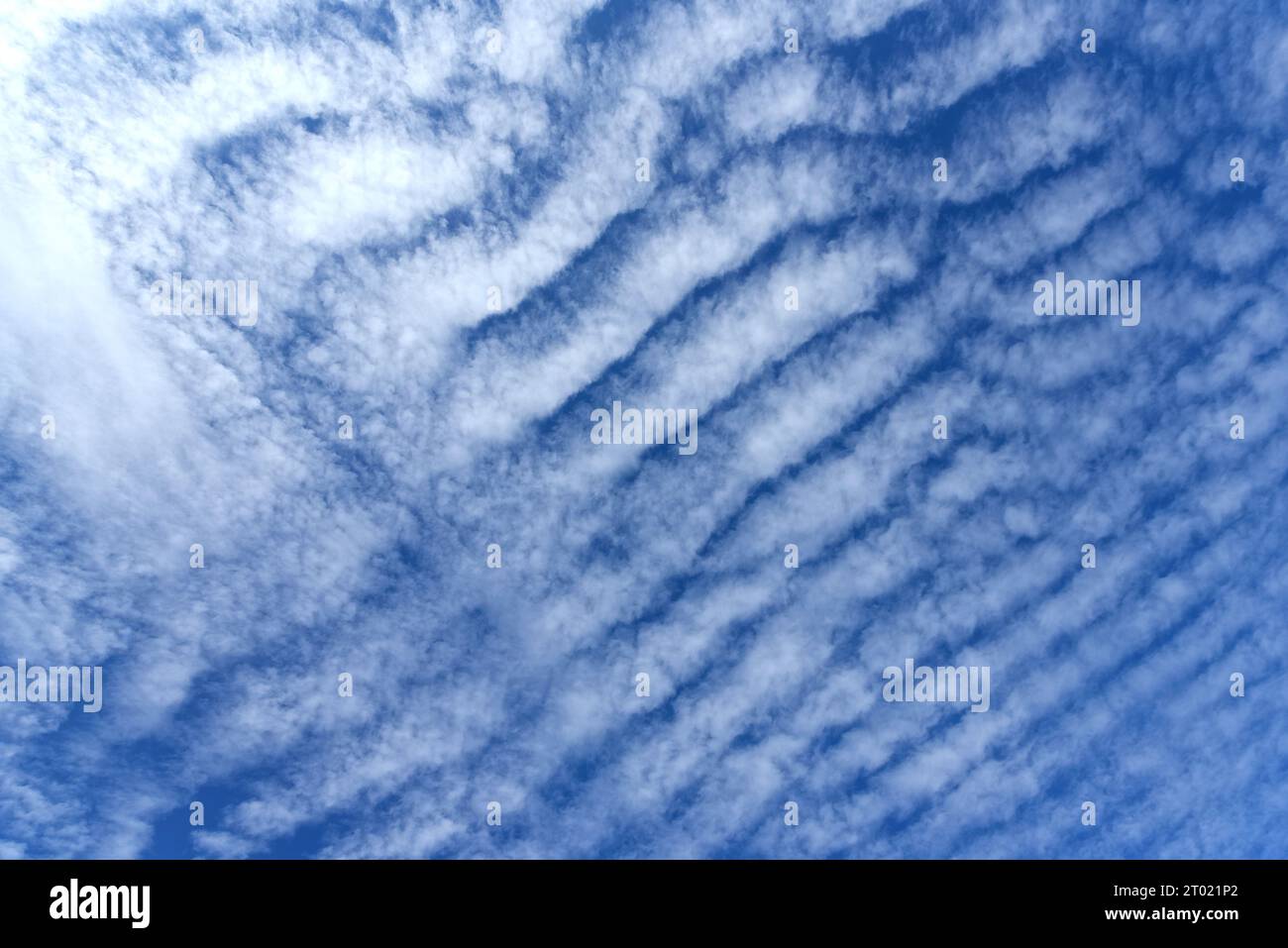 Altocumulus undulatus clouds forming a ripple effect pattern Stock ...