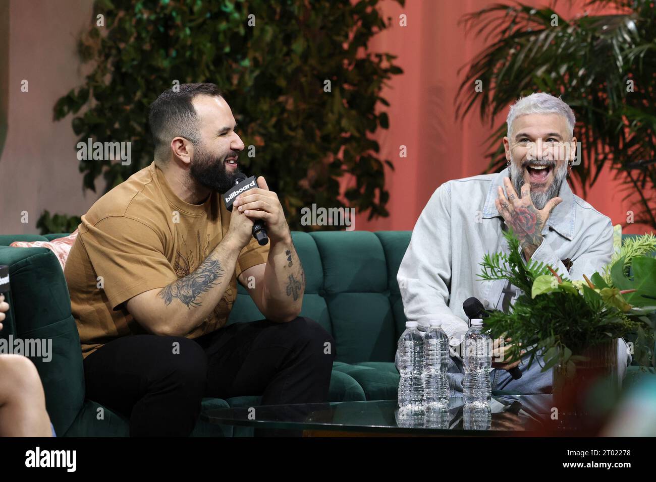 MIAMI BEACH, FL-OCT 3: Carin Leon and Pedro Capo are seen during ...