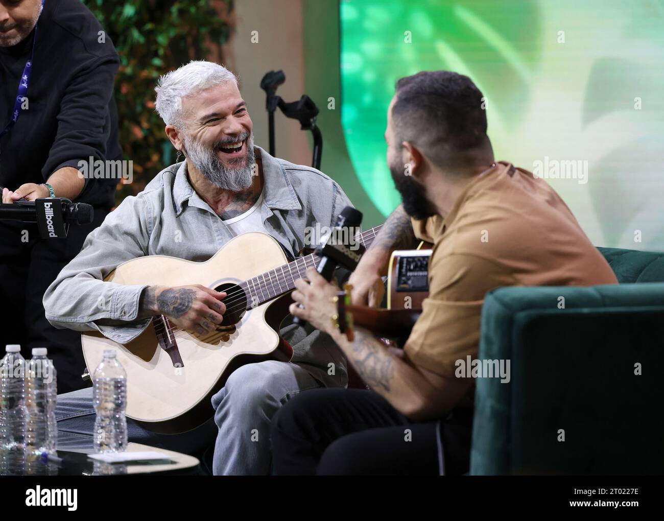 MIAMI BEACH, FL-OCT 3: Pedro Capo and Carin Leon are seen during ...