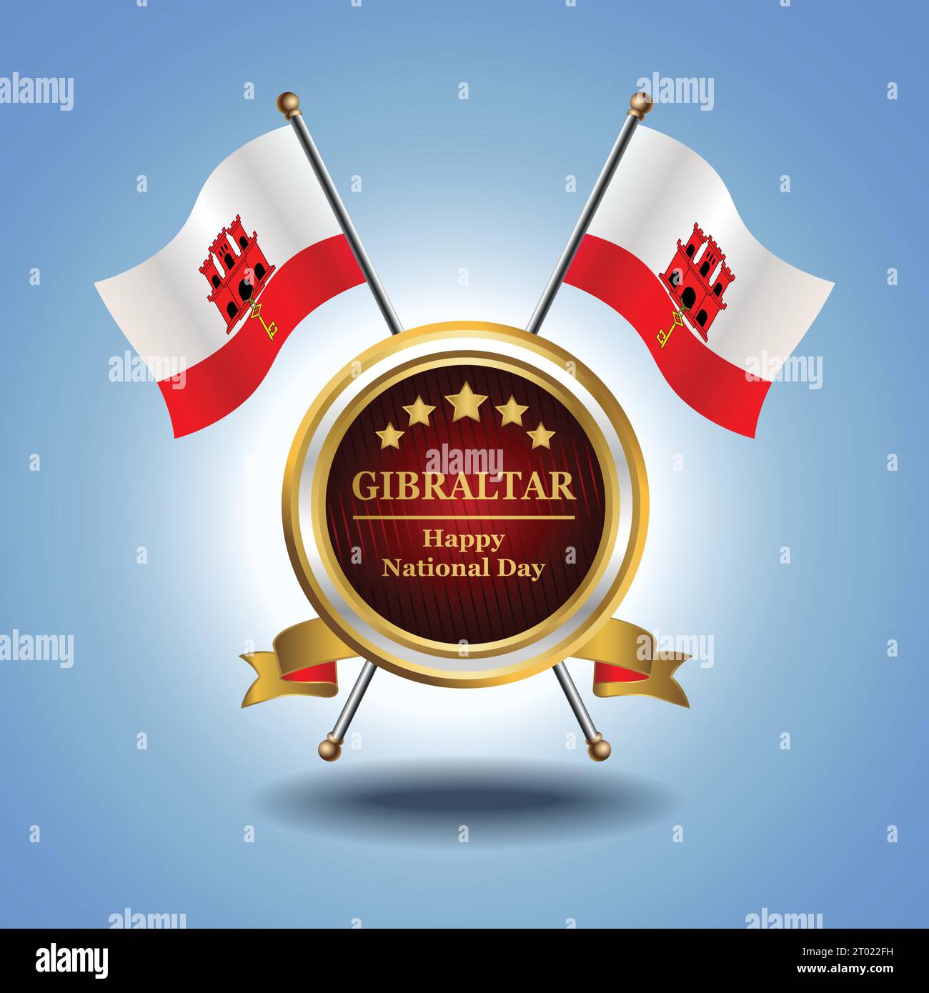 Small National flag of Gibraltar on Circle With garadasi blue ...