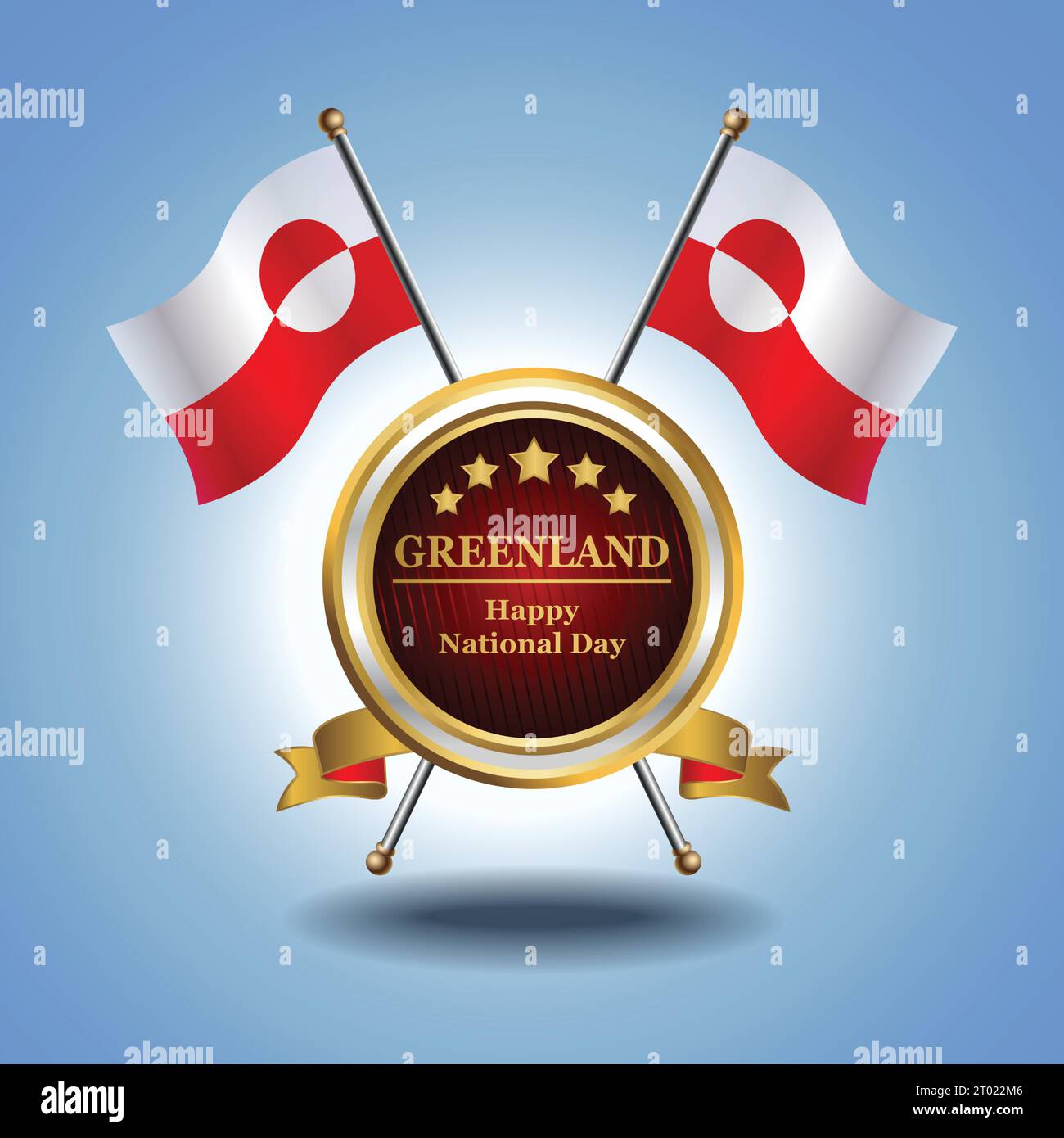 Small National flag of Greenland on Circle With garadasi blue ...