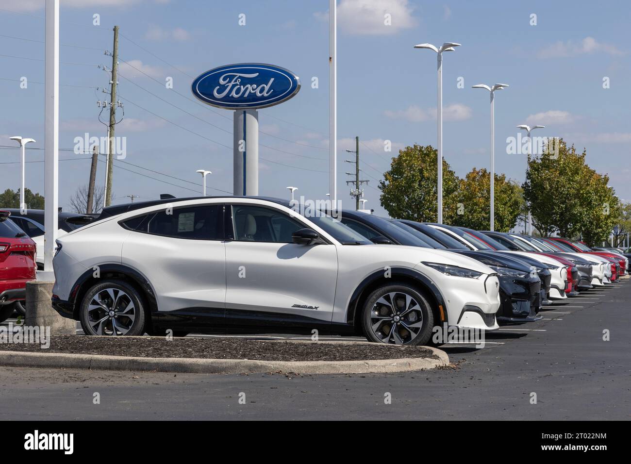 Plainfield - October 1, 2023: Ford Mach-E Mustang SUV display. Ford ...