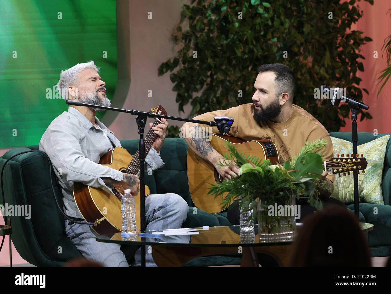MIAMI BEACH, FL-OCT 3: Pedro Capo and Carin Leon are seen during ...