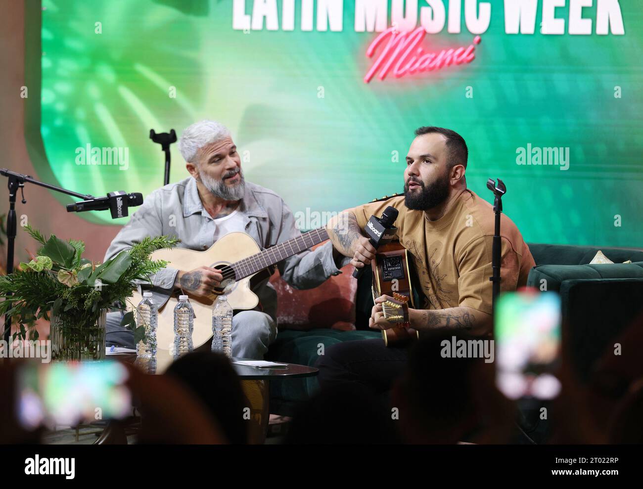 MIAMI BEACH, FL-OCT 3: Pedro Capo and Carin Leon are seen during ...