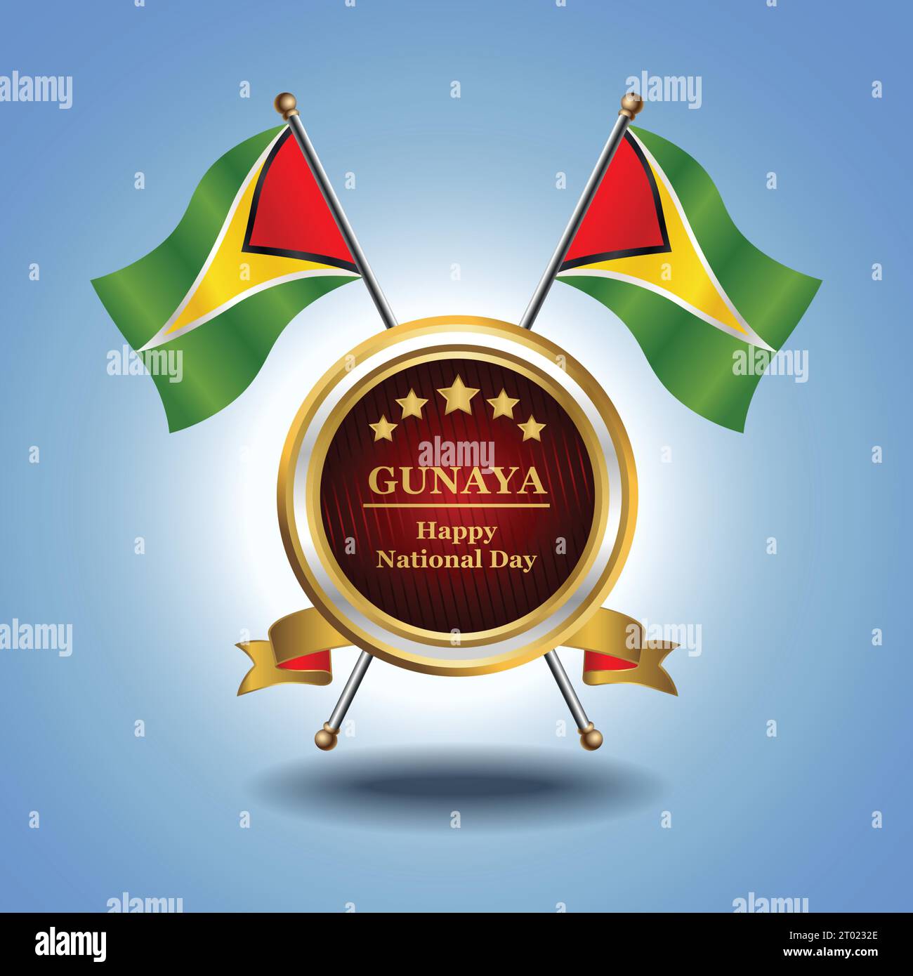 Small National flag of Gunaya on Circle With garadasi blue background ...