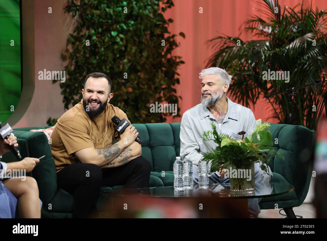 MIAMI BEACH, FL-OCT 3: Carin Leon and Pedro Capo are seen during ...