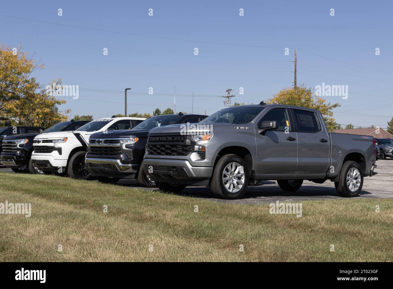 Avon - October 1, 2023: Chevrolet Silverado 1500 display at a ...