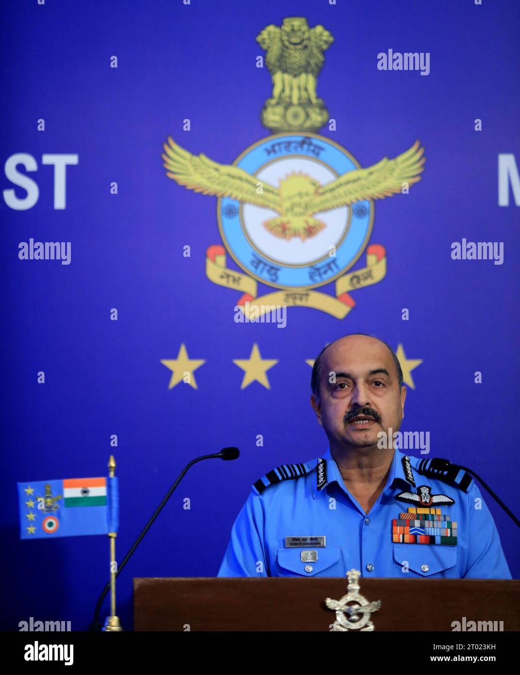 New Delhi, India. 03rd Oct, 2023. India's Air Chief Marshal Vivek Ram ...