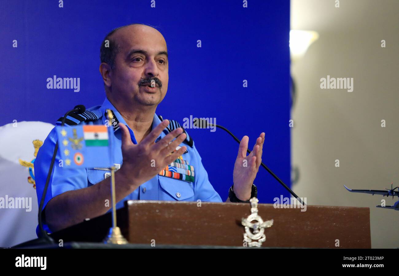 New Delhi, India. 03rd Oct, 2023. India's Air Chief Marshal Vivek Ram ...