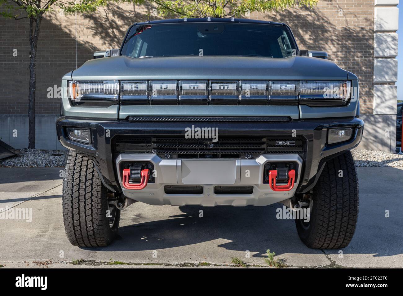 Carmel - October 1, 2023: GMC Hummer EV Electric Vehicle SUV display ...