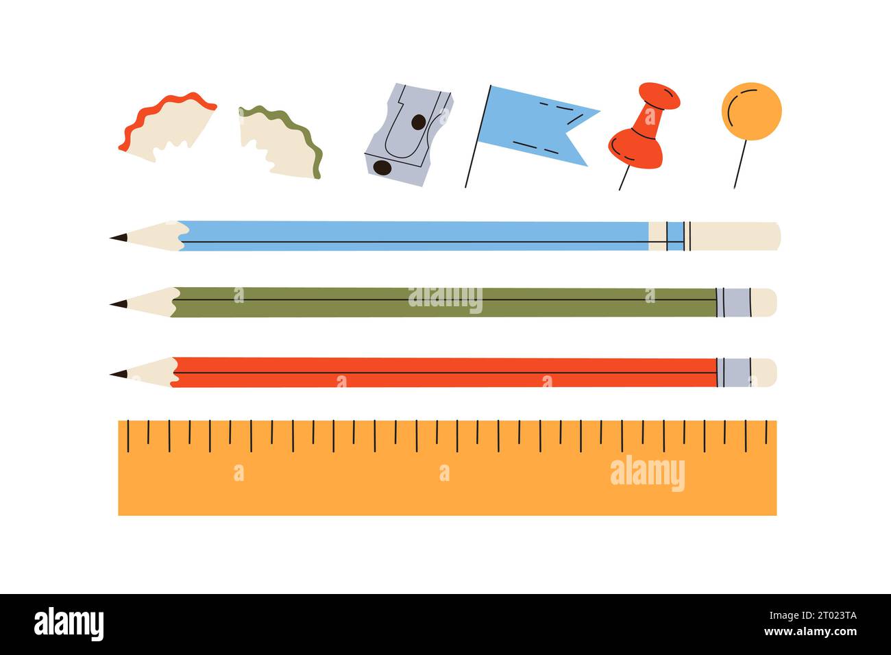 Cute school stationery set Stock Vector Image & Art - Alamy