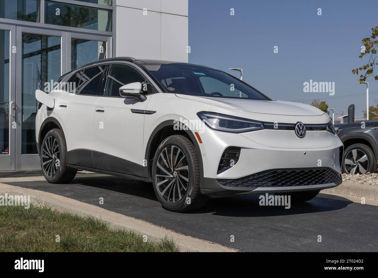 Avon - October 1, 2023: Volkswagen ID.4 SUV Electric Vehicle EV display ...