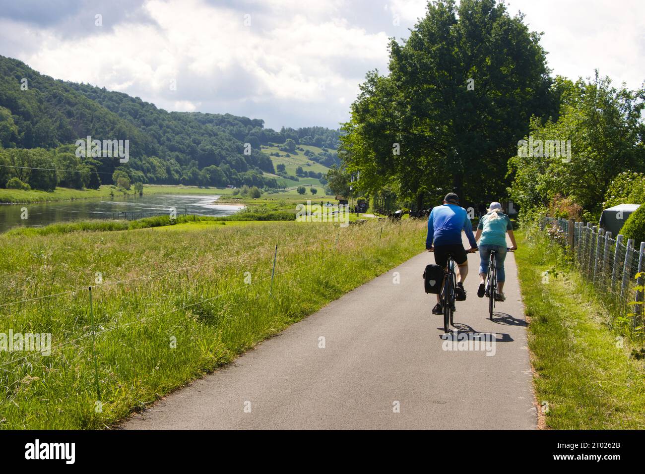 bike trip weserbergland Stock Photo - Alamy