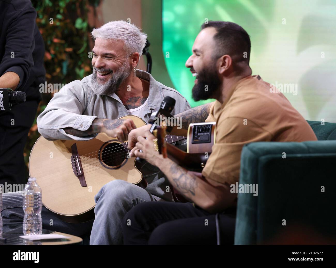 MIAMI BEACH, FL-OCT 3: Pedro Capo and Carin Leon are seen during ...