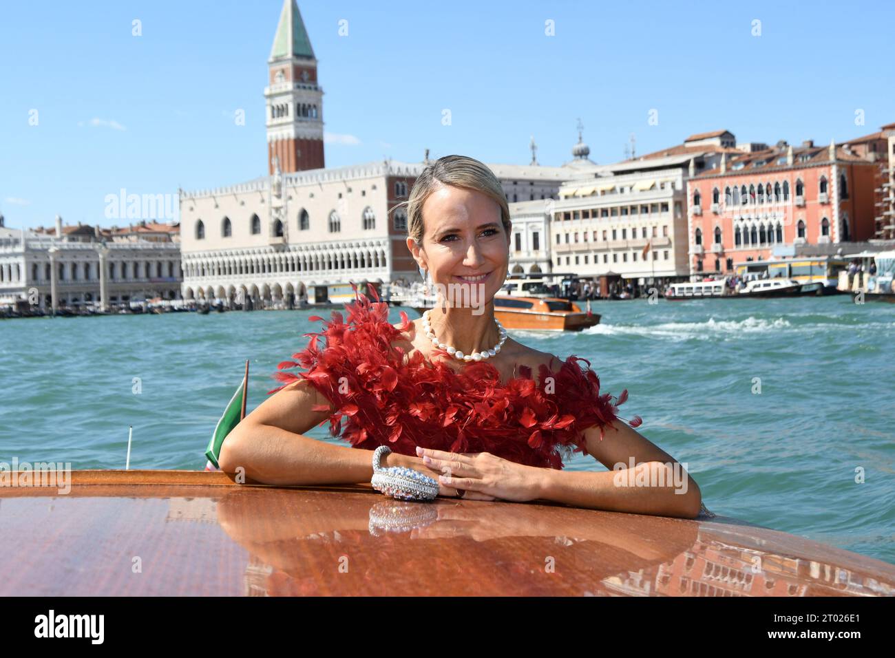 VENICE, ITALY - SEPTEMBER 05: Lady Victoria Hervey in Venice during a photo shoot with Venetian ...
