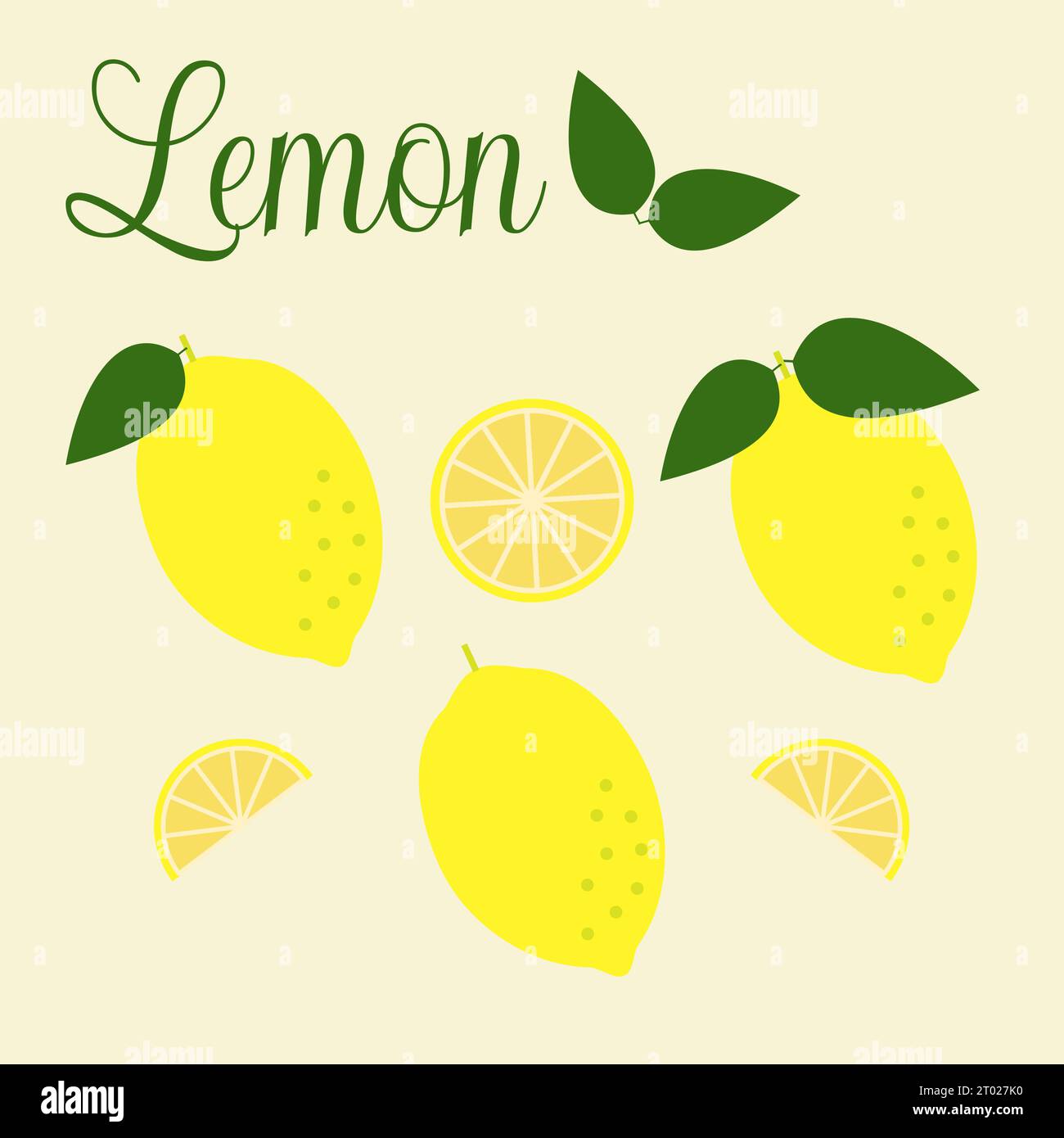 Vector illustration. Lemon collection in a flat style Stock Vector ...