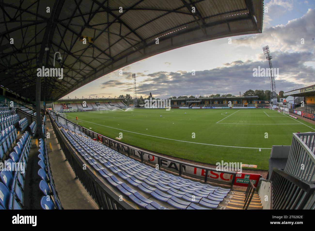 A general view of Abbey Stadium during the Sky Bet League 1 match ...